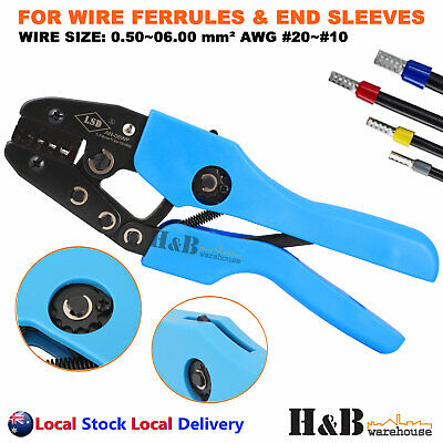 0.5 - 6 mm² Ratcheted Ferrule Bootlace Crimping Tool – H&B Warehouse