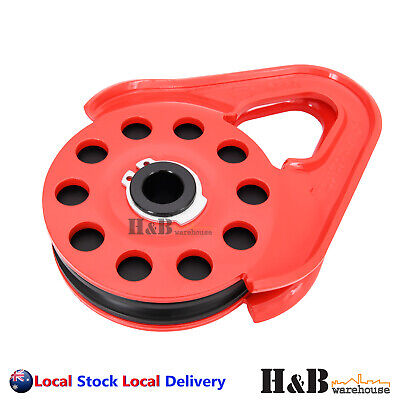 Snatch Block 9000KG Recovery Winch Rope Pulley Hoist Rated 4WD Red – H ...
