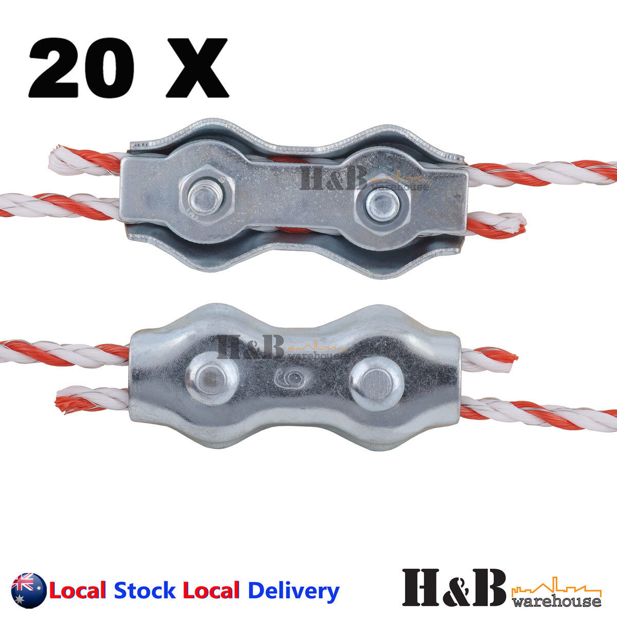 20 Electric Fence Poly Wire Joiner PolyWire Rope Braid Connector Fenci ...
