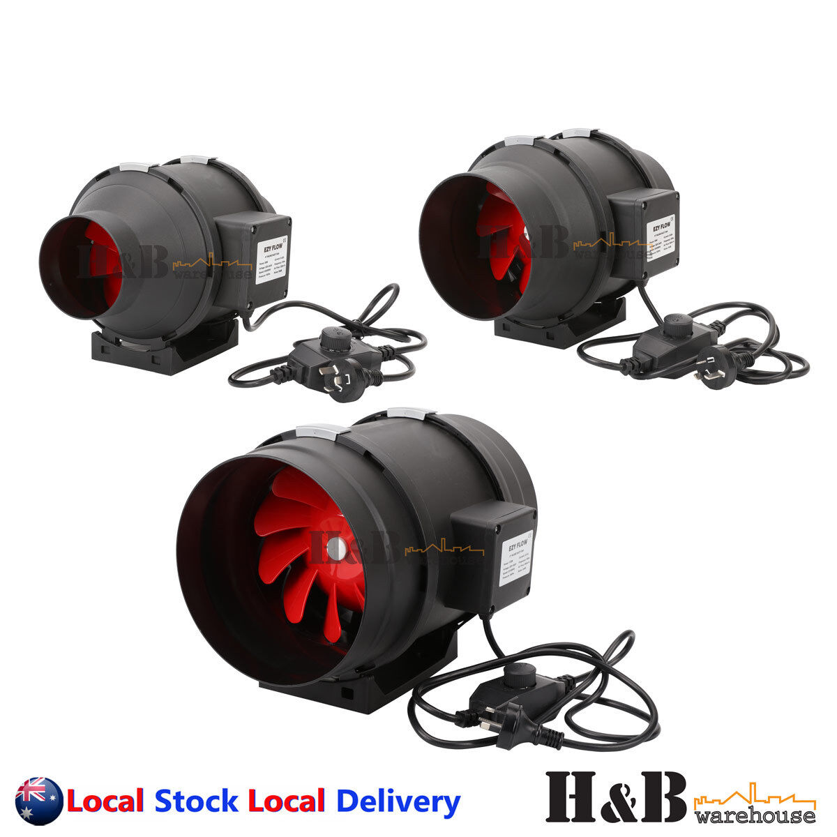 4" 6" 8 " Inline Exhaust Fan Ventilation Tube Duct W/ Speed Controller ...