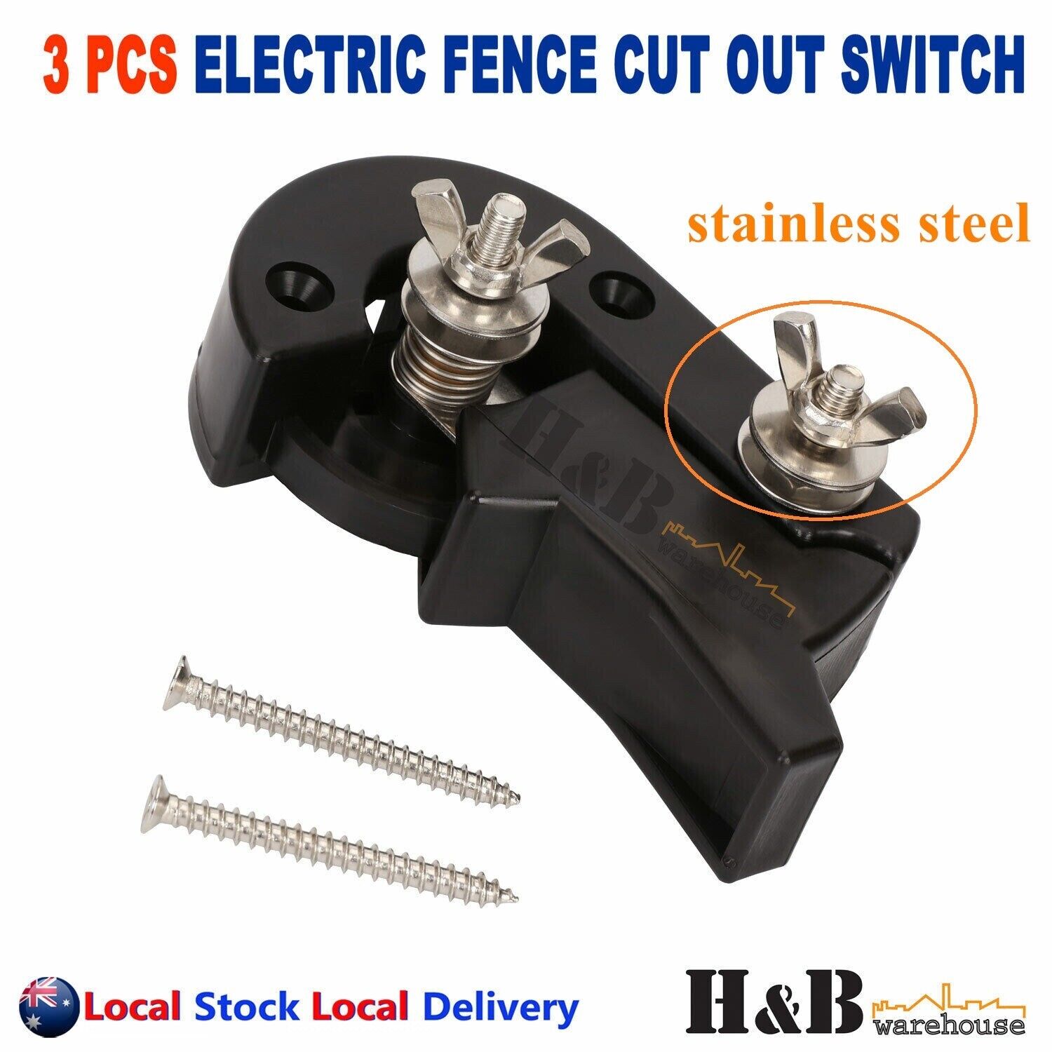 3X Electric Fence Cut Out Switch Insulator On off Fence Wire Energiser ...