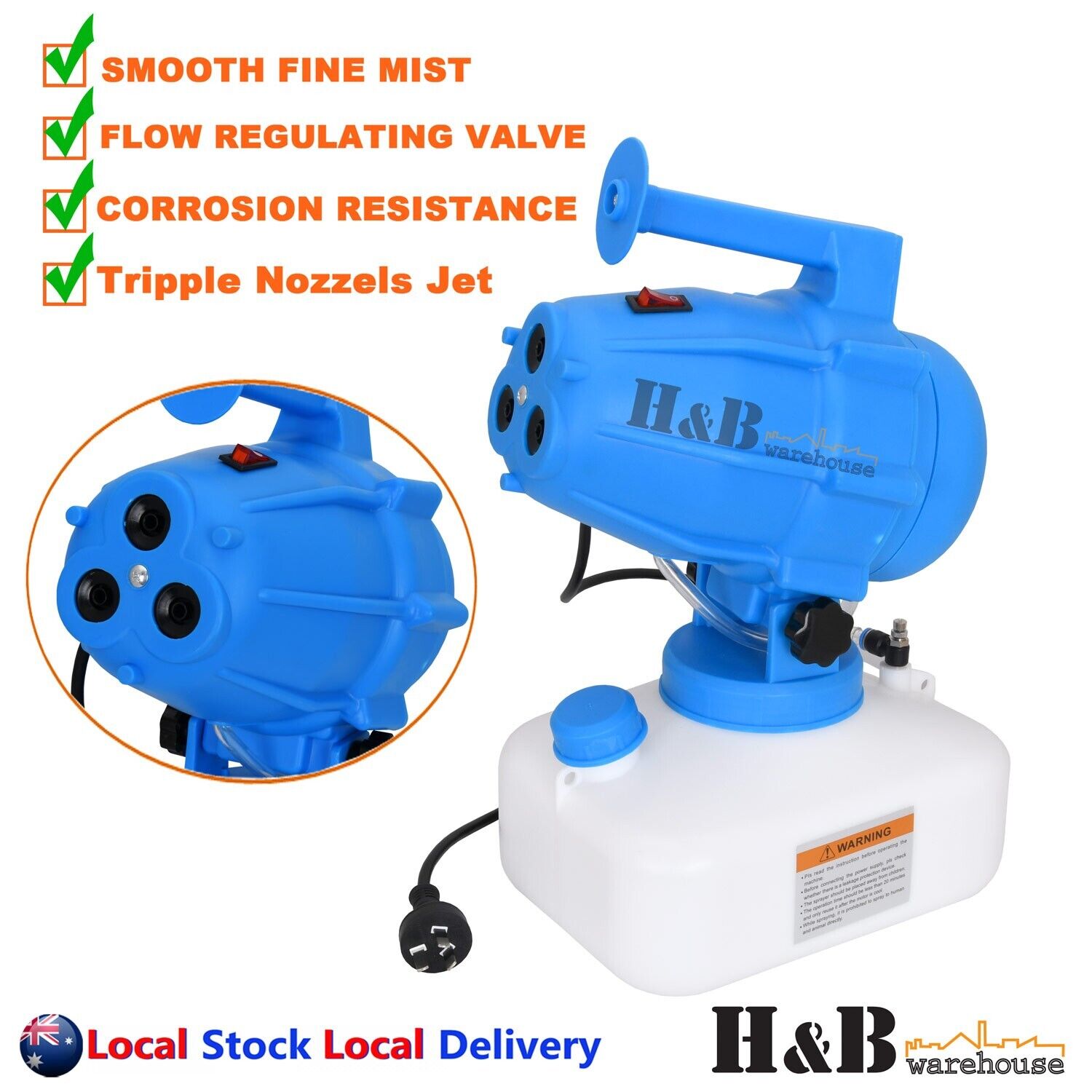 Electric 3 Jet ULV Cold Fog Disinfection Sanitizer Sprayer Fogger Mach ...