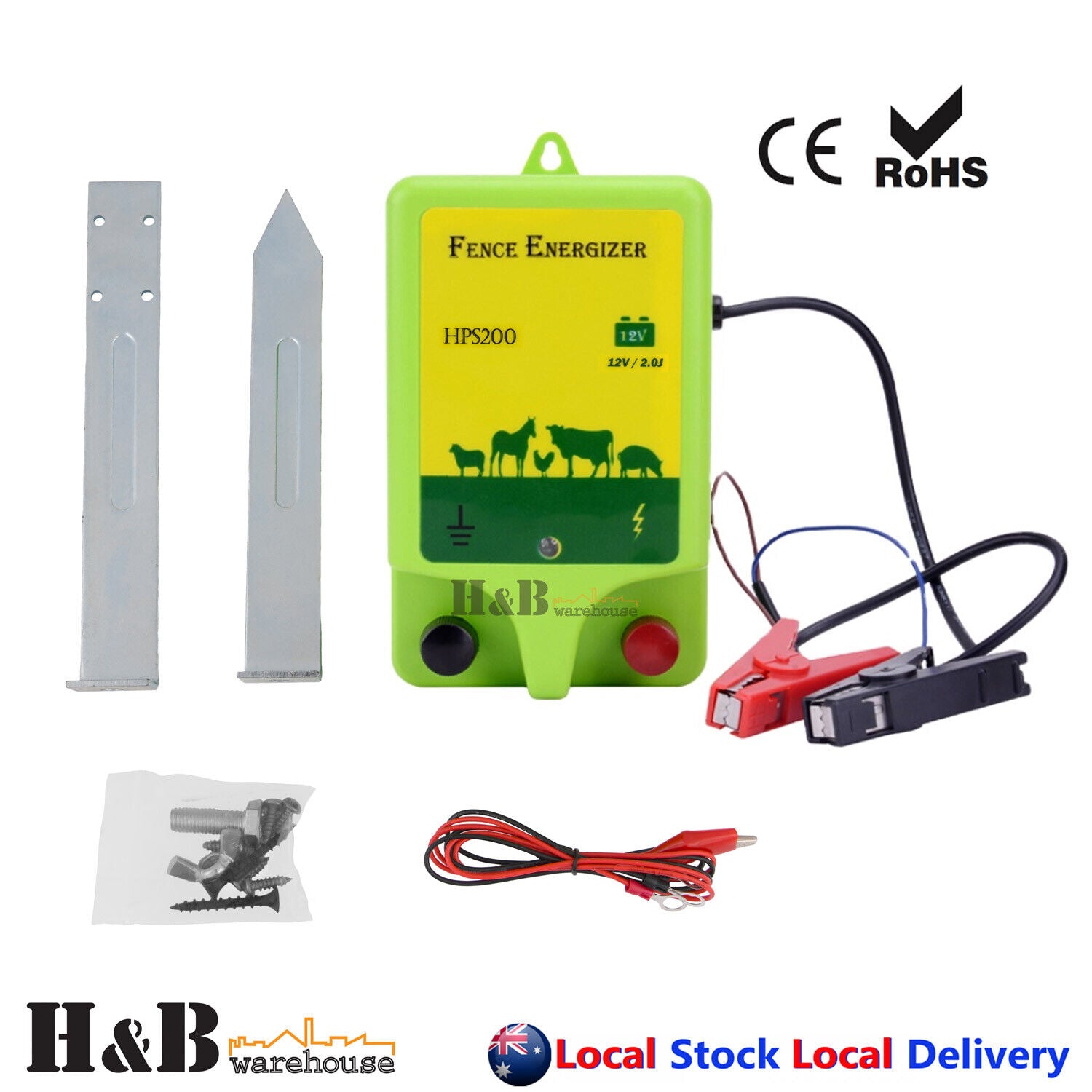 18Km 12V 2J Electric Fence Energizer Energiser Earth Stake ABS Solid C ...