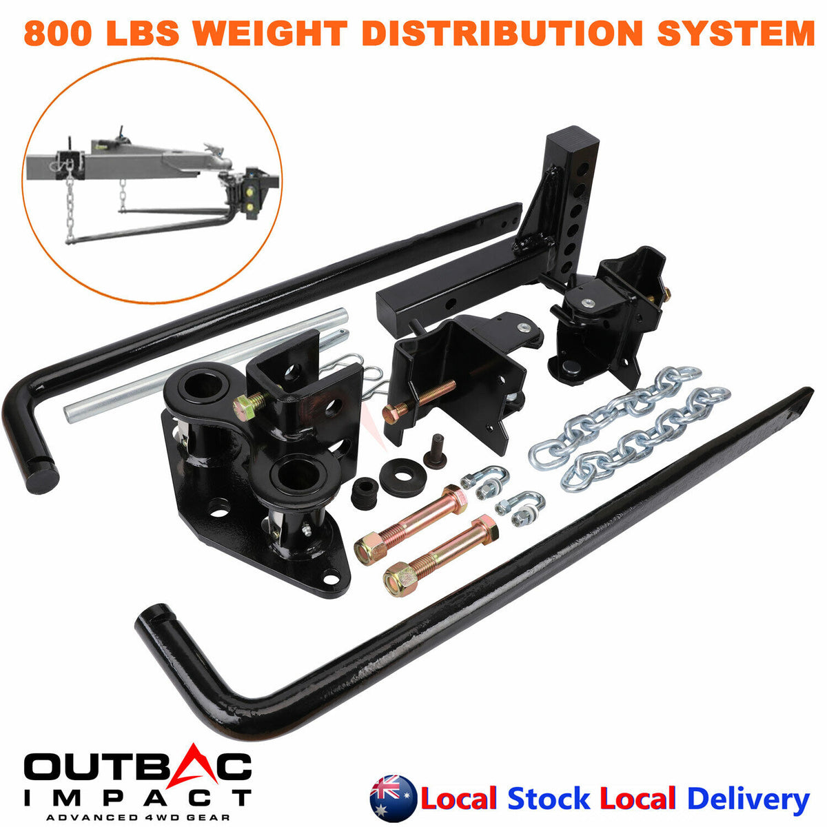 Quality 800 LBS Weight Distribution Kit System Load Leveller Hitch Tow ...