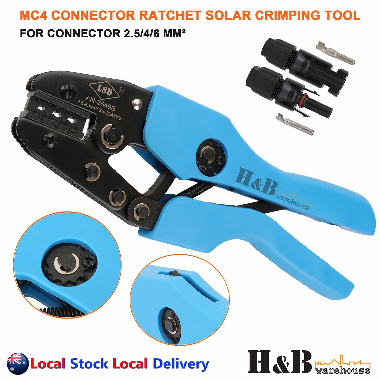 Ratcheted Solar Terminal Crimper Crimping Pliers Tool Fr MC4 Connector ...