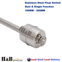 100-300mm Float Switch Sensor Dual Single Vertical Stainless Liquid Wa ...