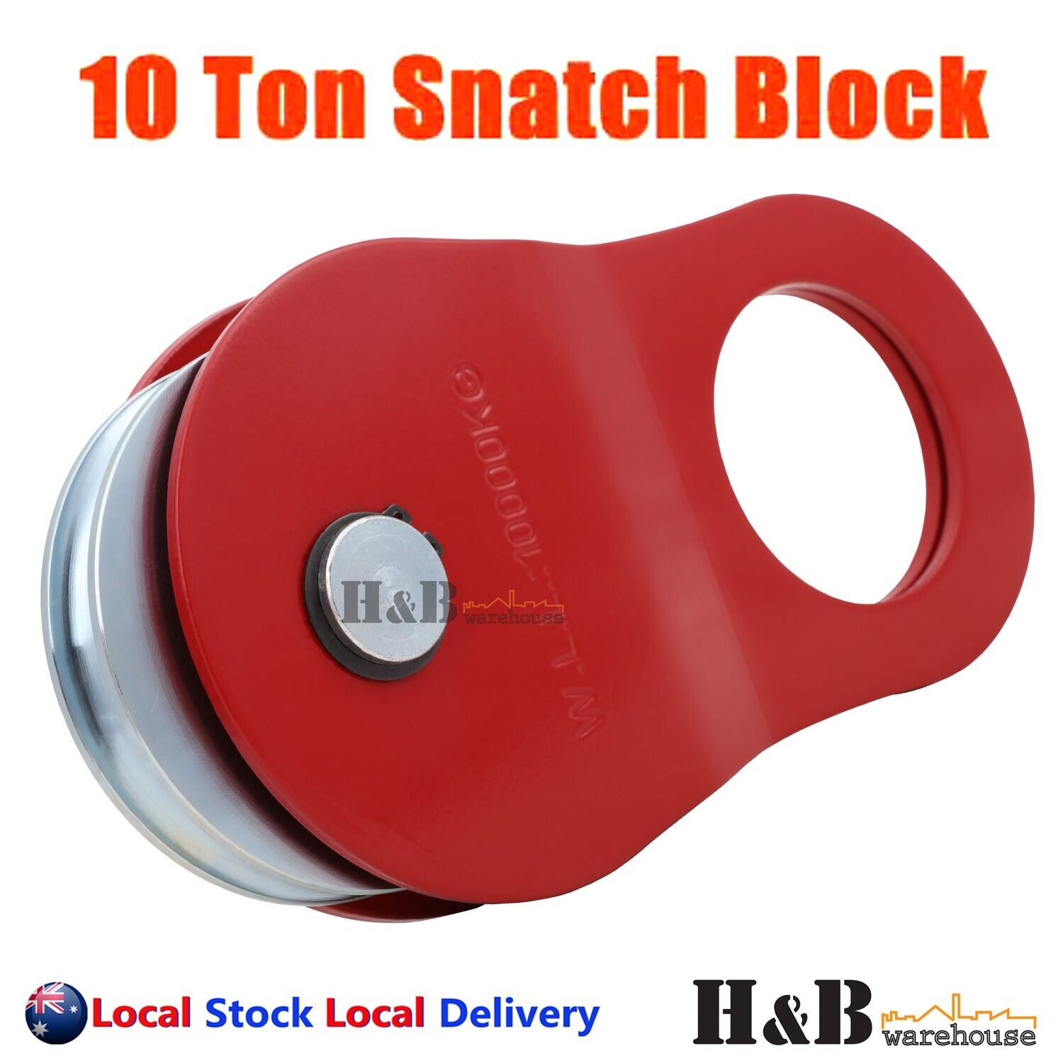 10 Ton Snatch Block Recovery Winch Rope Pulley Hoist Rated 4WD Red – H ...