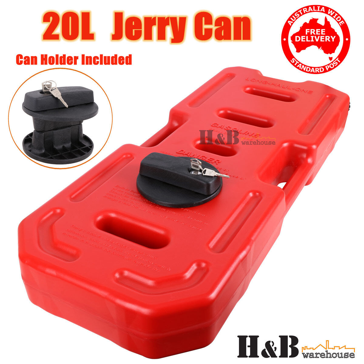 Heavy Duty 20L Jerry Can + 1 Locker Fuel Petrol Container 4WD Off Road ...