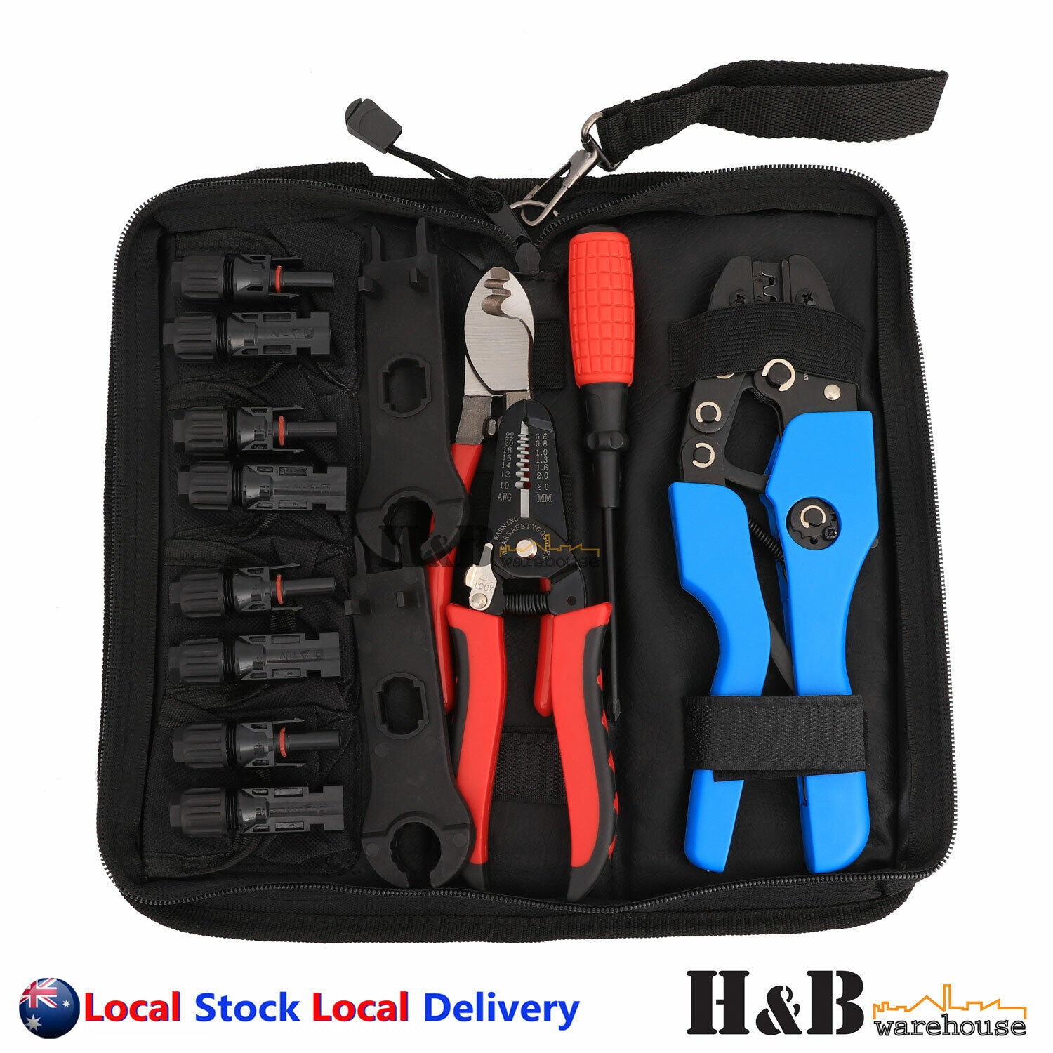 Solar Crimp Tool Kit Crimping Connector Spanner Crimper Wire Stripper ...