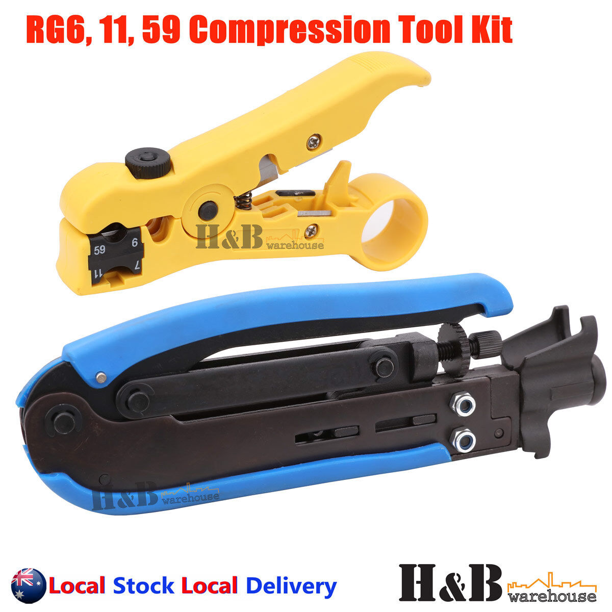 RG6 RG11 RG59 F Type Compression Coax Coaxial Cable Crimper Stripper T ...