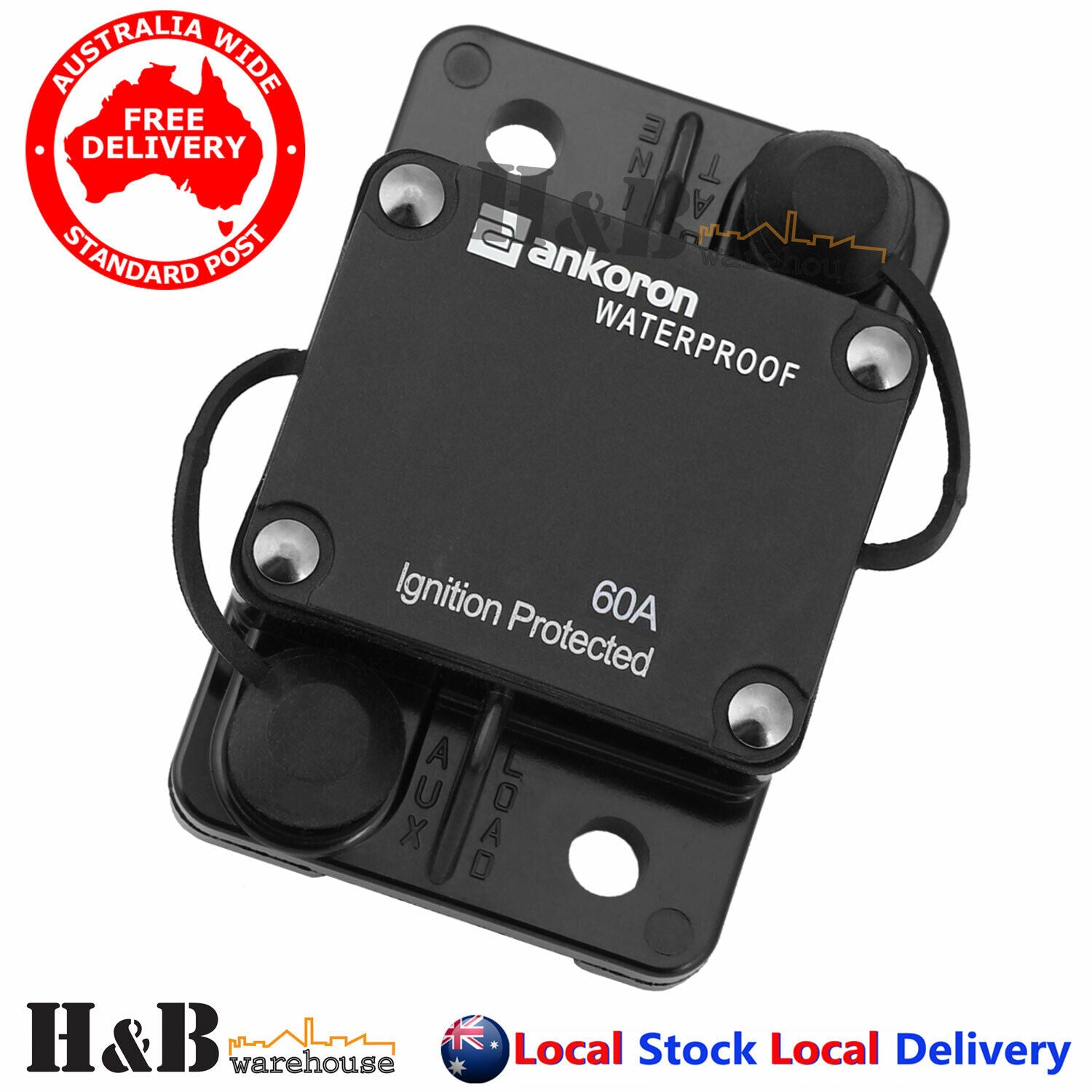 60A AMP Automatic Auto Reset Circuit Breaker IP67 Waterproof 12V 24V ...