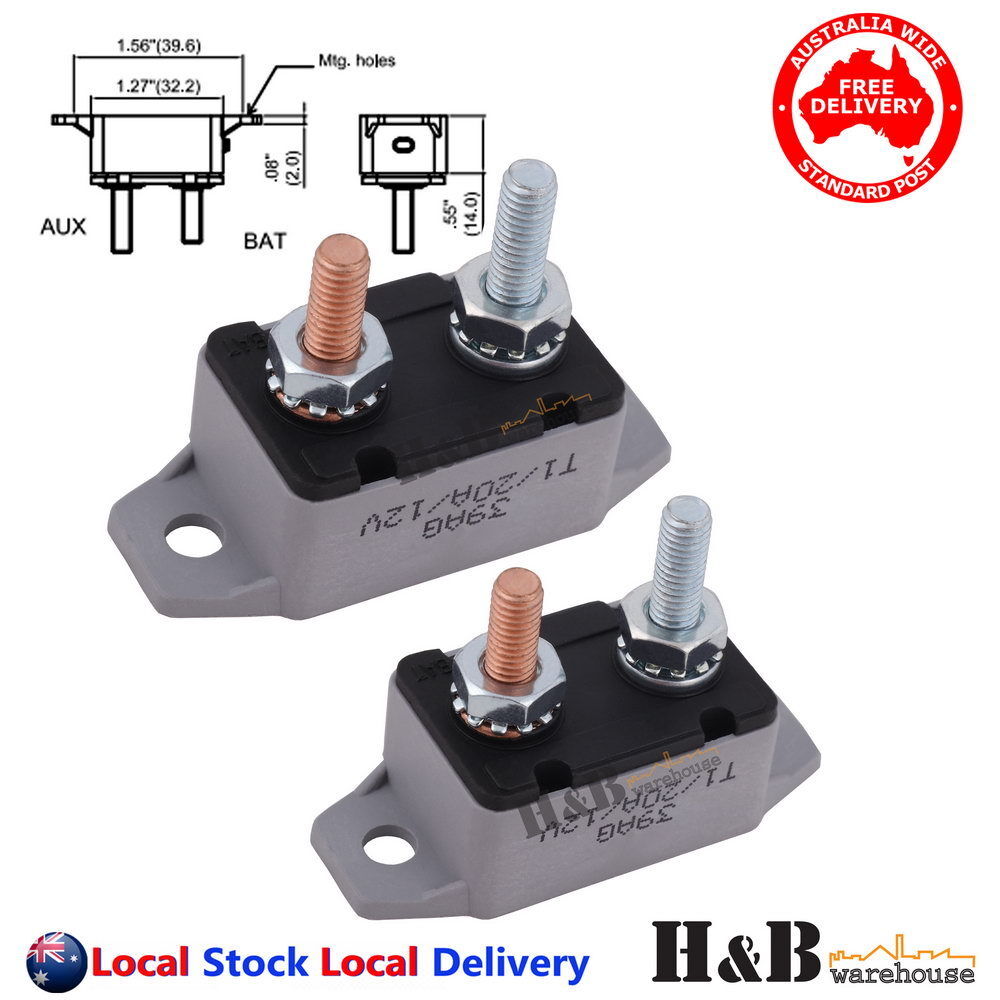 2X 20A AMP 12V Circuit Breaker Dual Battery Fuse Automatic Auto Reset ...