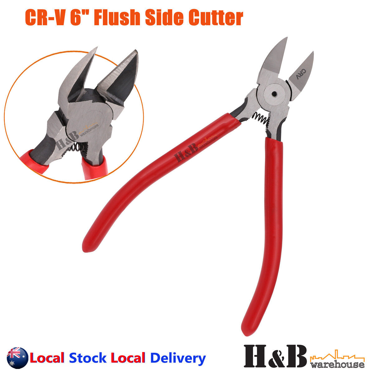 CR-V 6" Flush Side Cutter Diagonal Wire Cut Plastic Nippers Cutting Pl ...