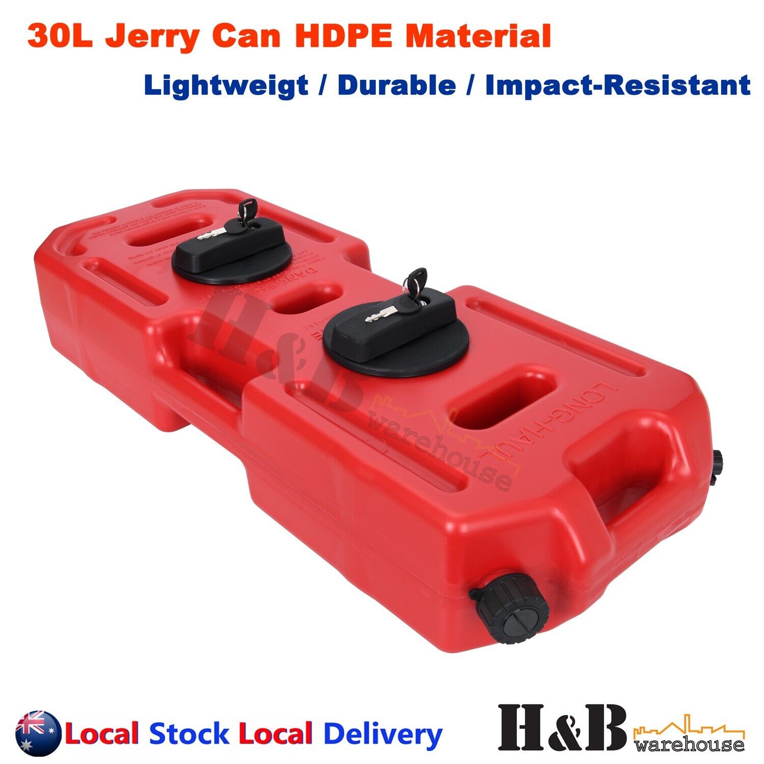 Heavy Duty 30L Jerry Can + 2 Mount Lock Fuel Petrol Container 4WD Off ...
