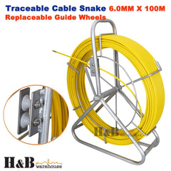 6mm 100M Traceable Cable Duct Rodder Snake Copper trace Wire Telstra N ...