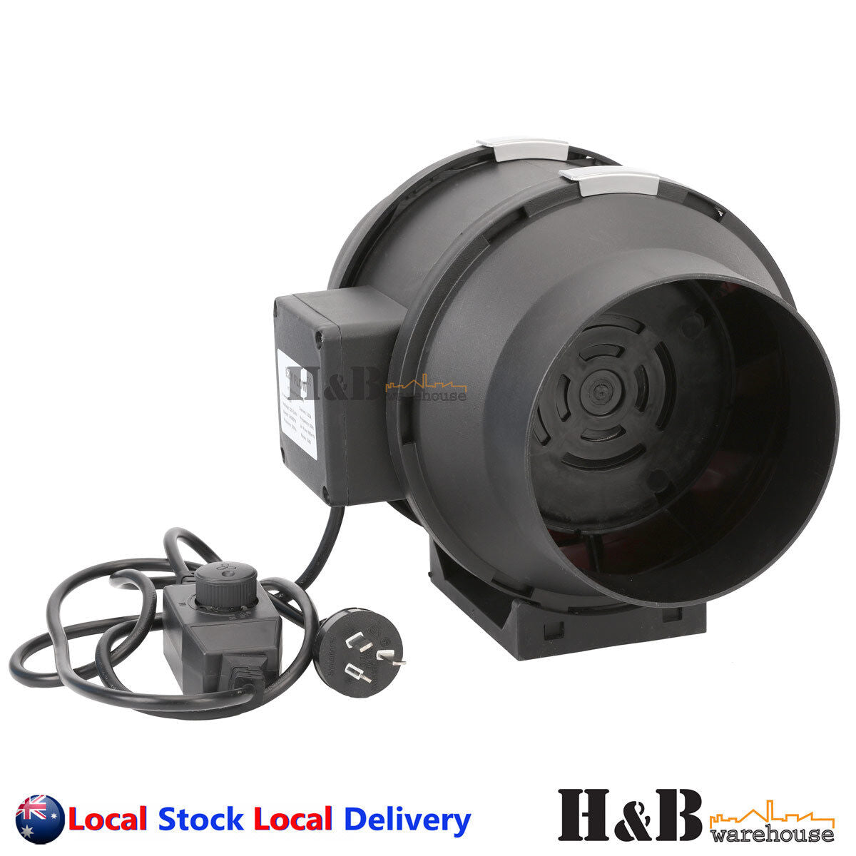 4" 100mm Inline Duct Fan Ventilation Exhaust Blower Stepless Speed Con ...