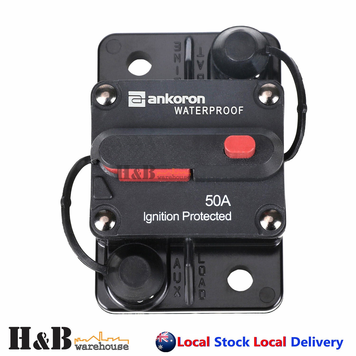 50A AMP Circuit Breaker Dual Battery IP67 Waterproof 12V 24V Fuse Manu ...