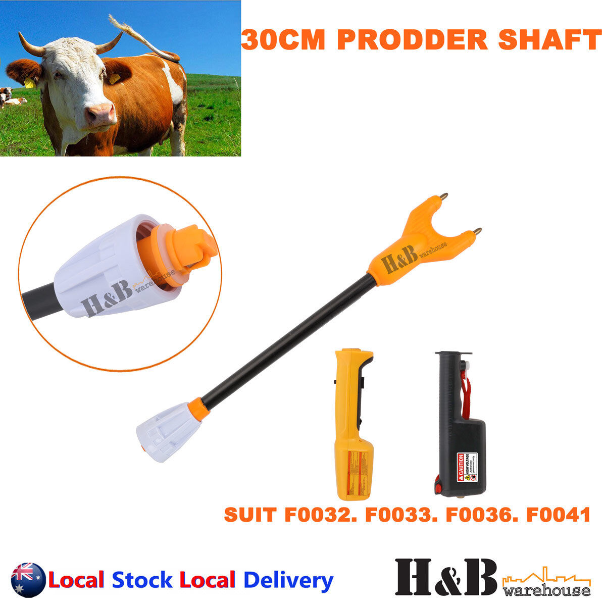 30cm Stock Cattle Prodder Shaft Rigid Fibreglass Shaft Wand Replacemen ...