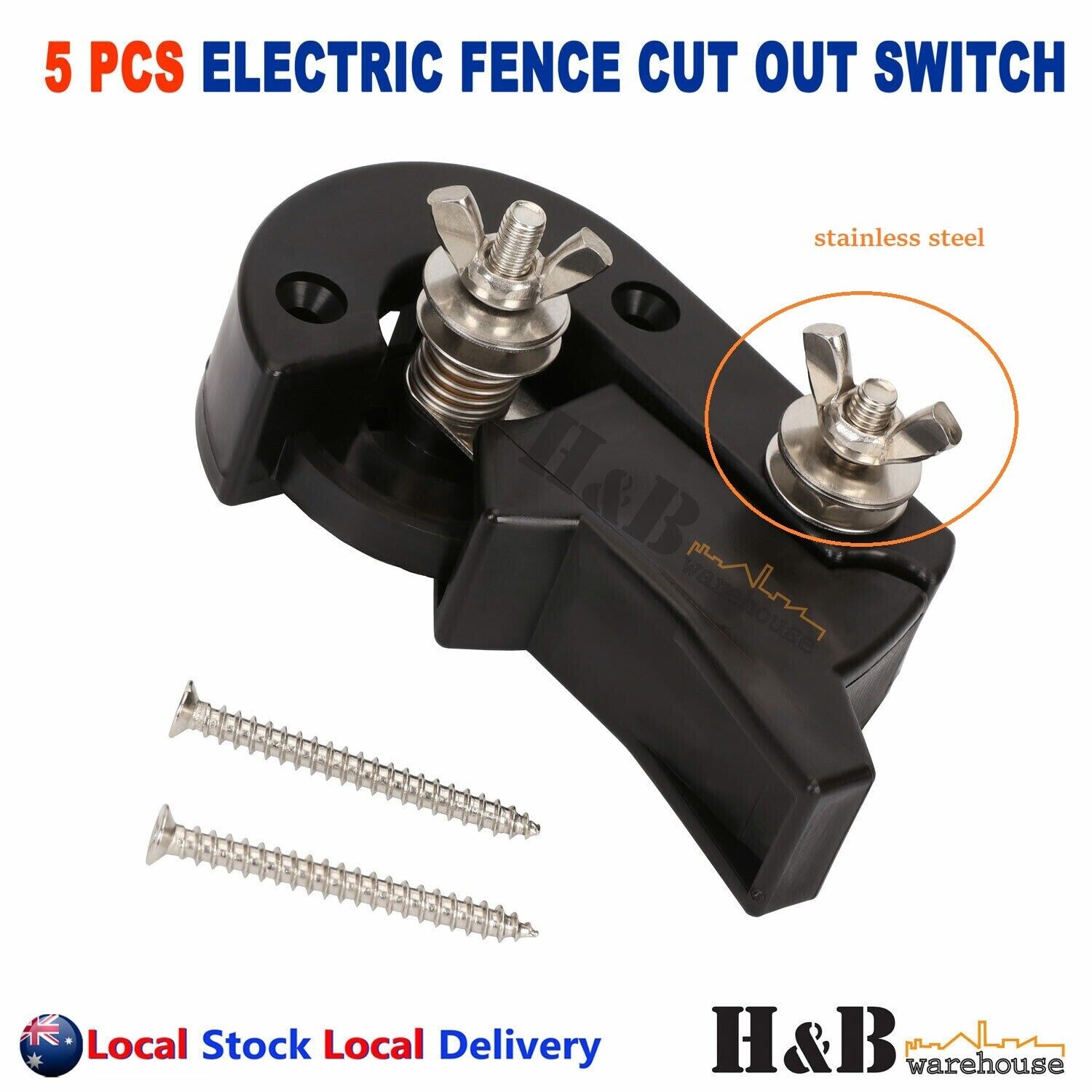 5X Electric Fence Cut Out Switch Insulator On off Fence Wire Energiser ...