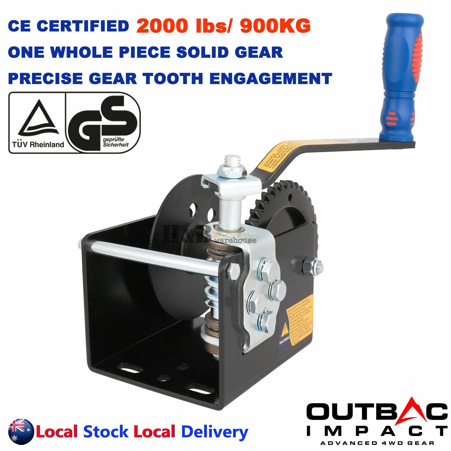 Professional 2000lbs / 900kgs Worm Winch Worm Gear Drive Non-Brake 41 ...