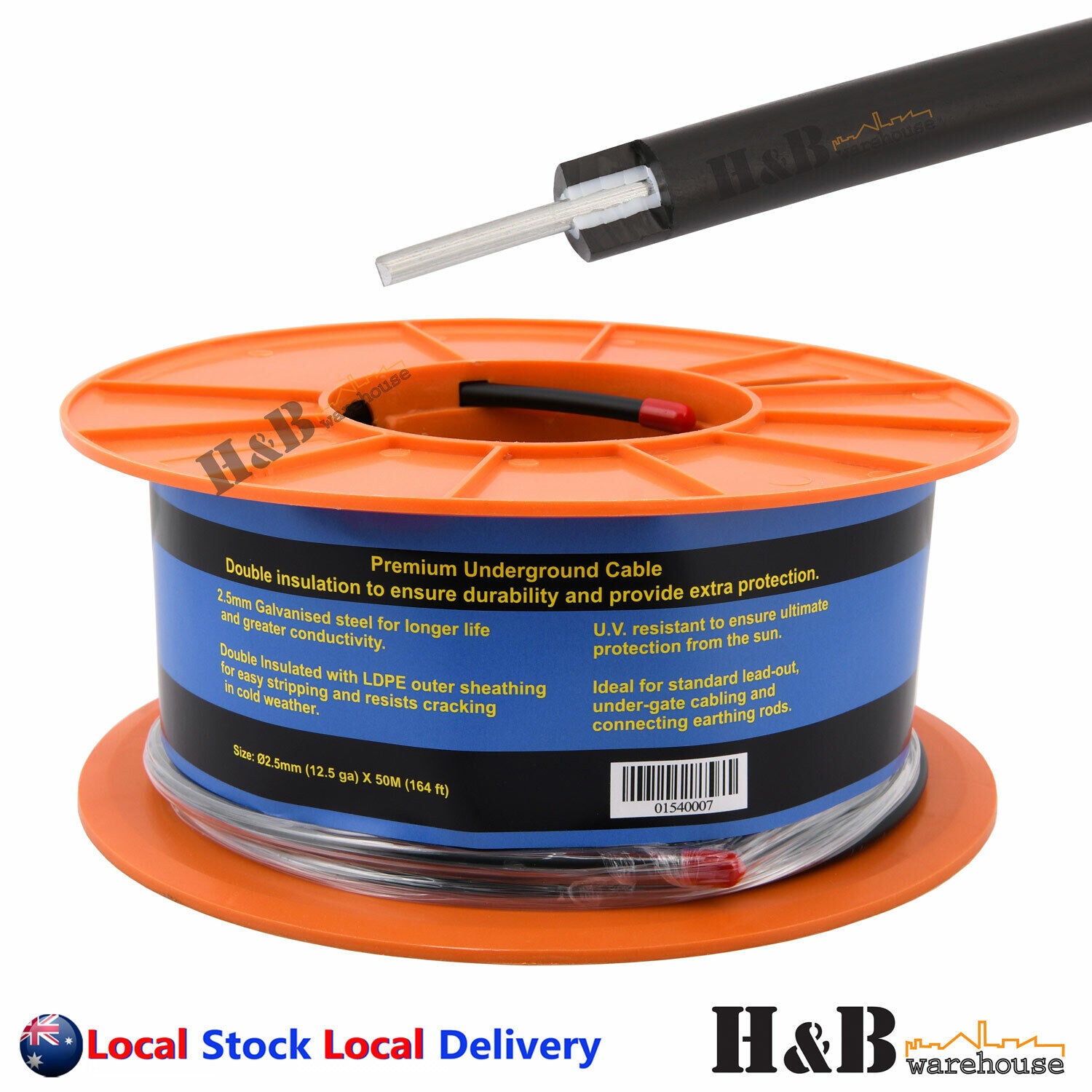 2.5mm 50M Underground Cable Grunt Double Insulated Galvanised Wire – H ...