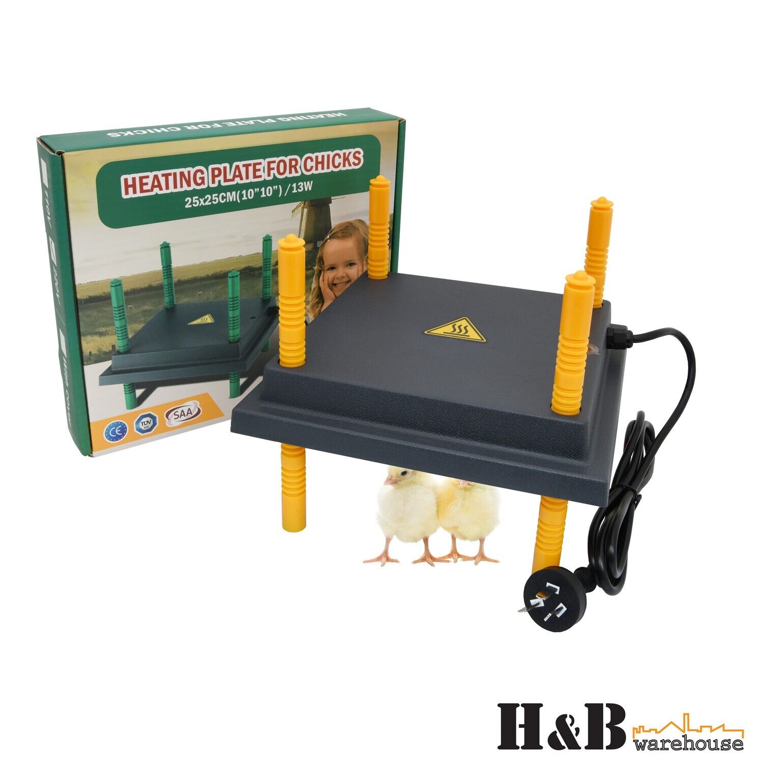 13 Watt Chick Warmer / Brooder Heating Plate 25cmx25cm Australia Stand ...